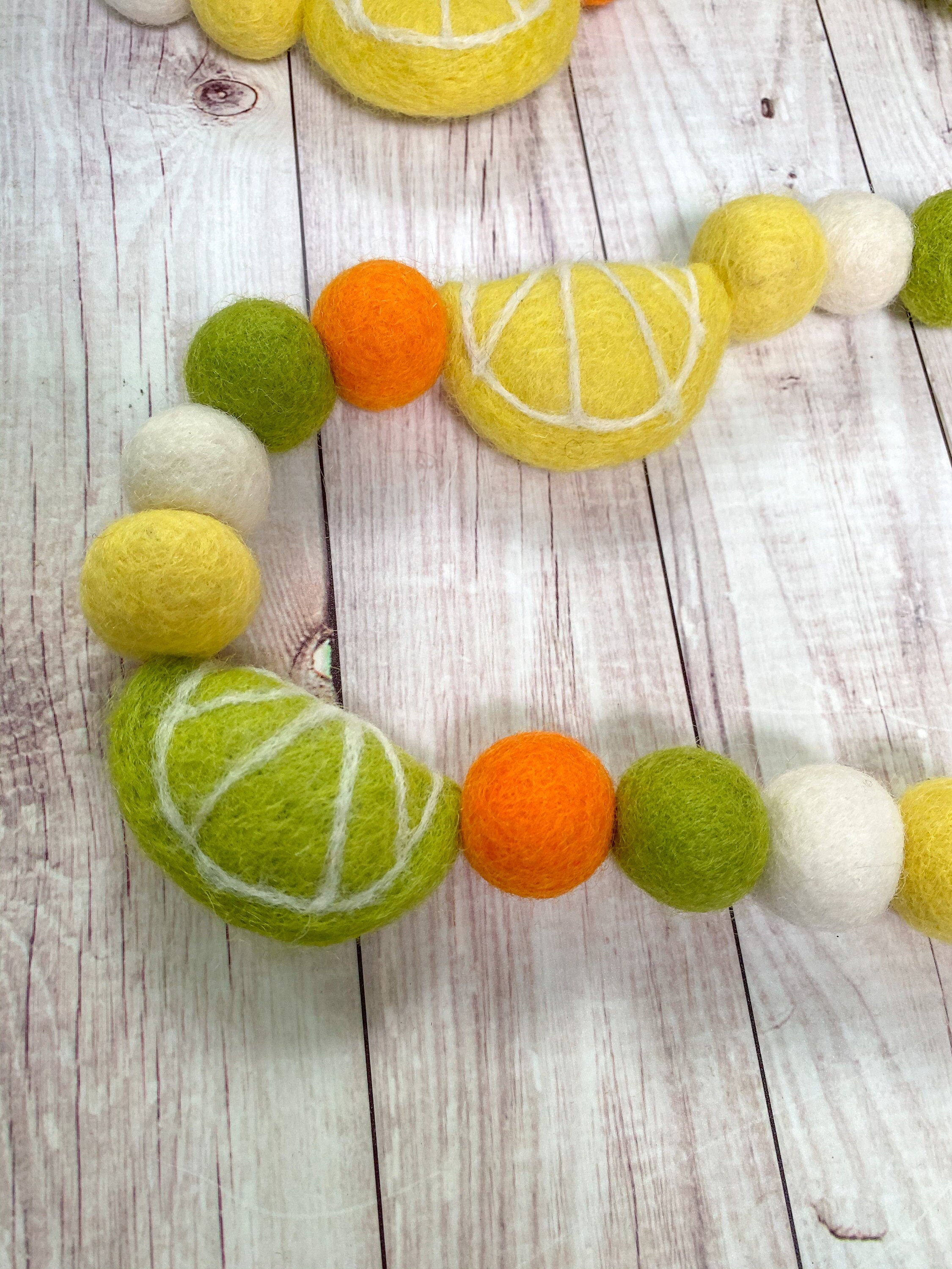 Citrus garland felt ball garland citrus decor citrus | Etsy
