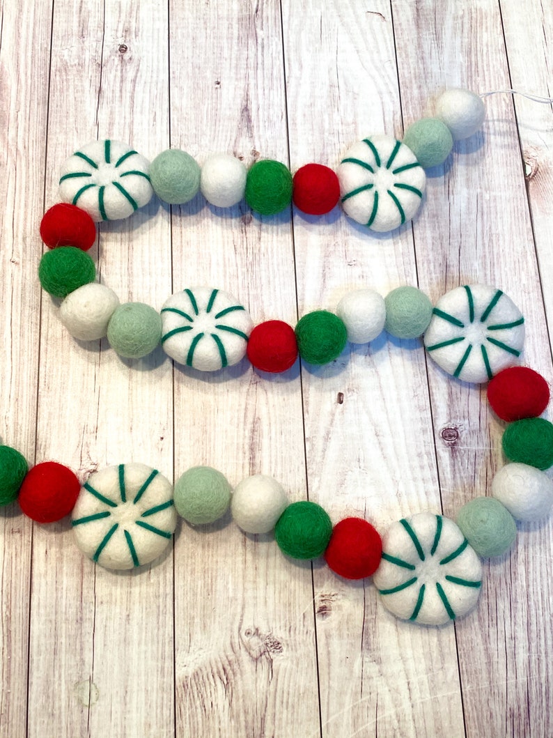 Peppermint Garland Christmas Garland Peppermint Decor - Etsy
