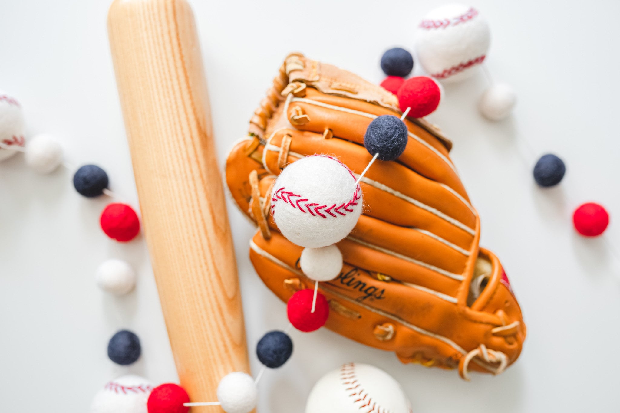 Baseball Garland, Baseball Teams, Felt Ball Garland, Sports Garland ...