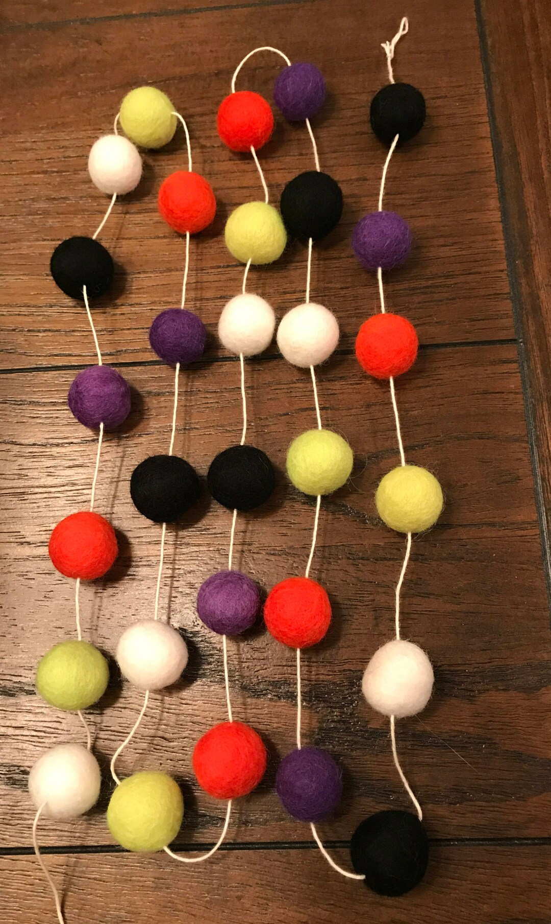 Halloween Felt Ball Garland, Hocus Pocus Colors, 100% Wool - Etsy