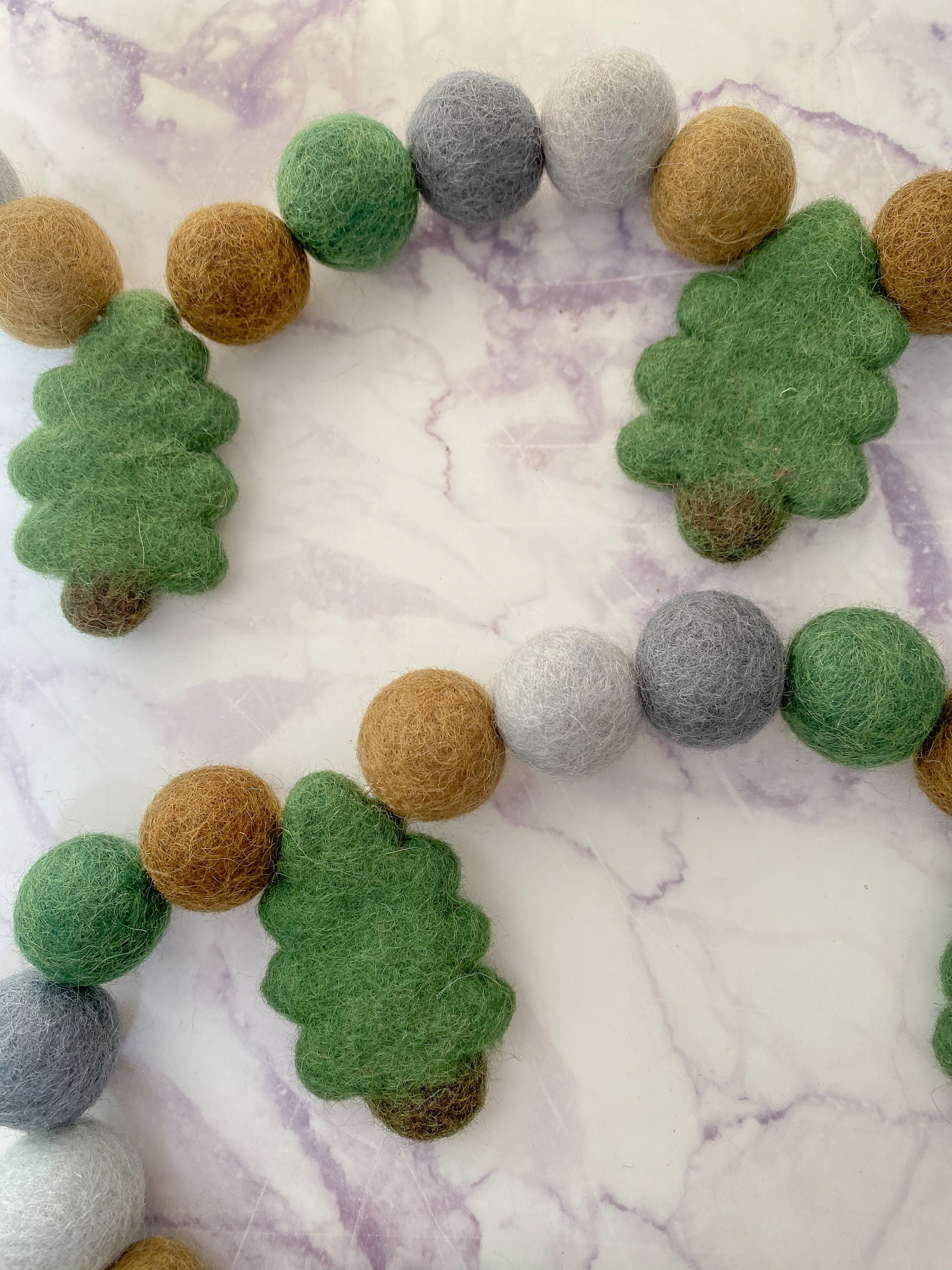 Felt Garland, Nature Garland, Felt Ball Garland, Felt Ball Decor ...