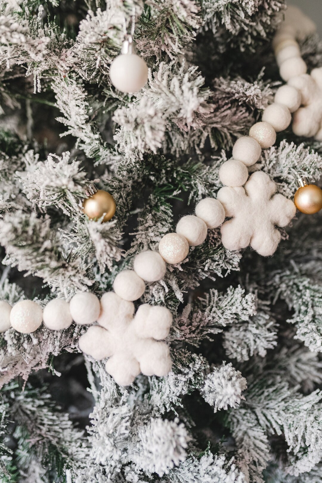 Winter Garland, Christmas Garland, Glitter Garland, Felt Balls, Felt ...