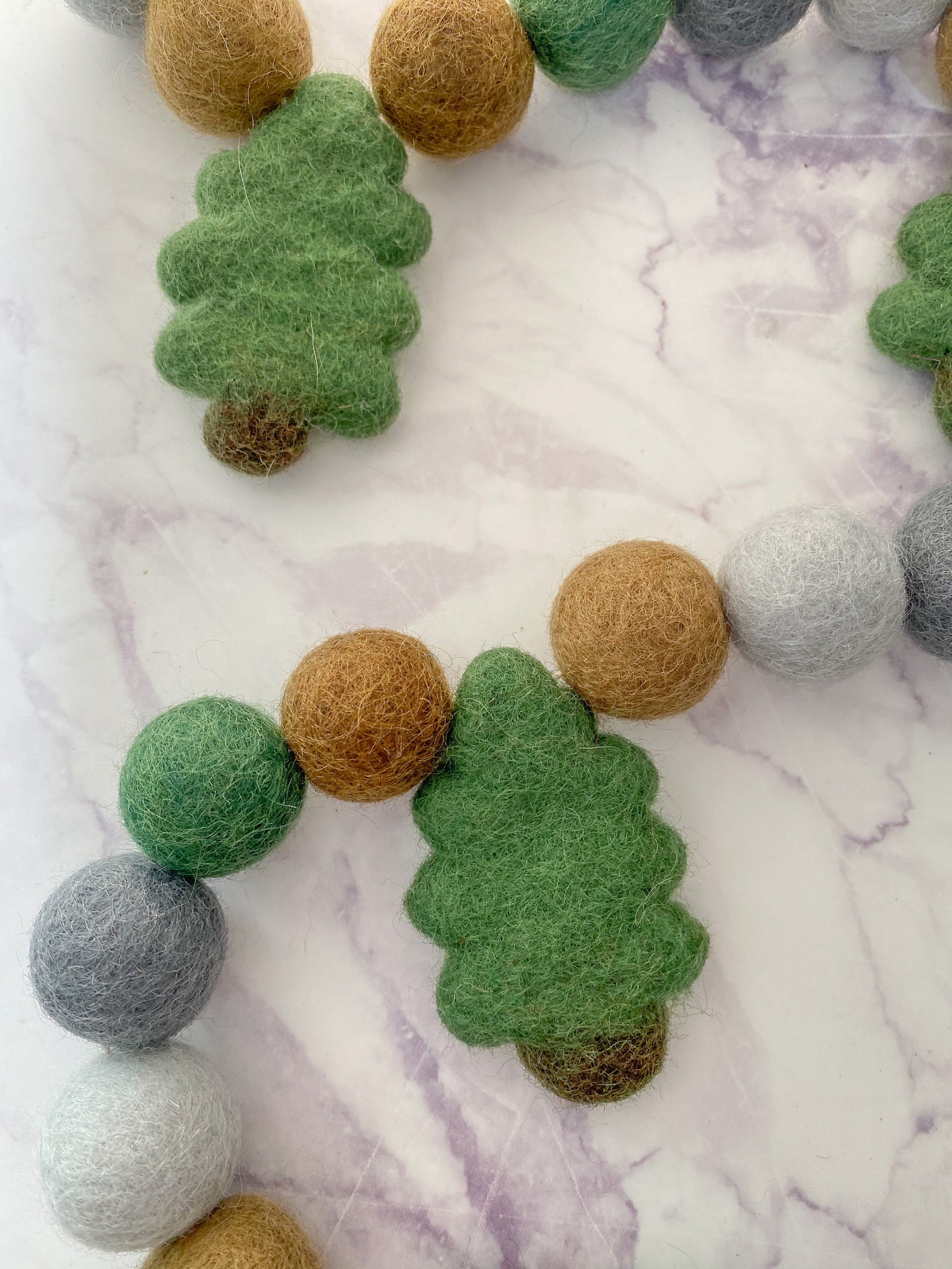 Felt Garland, Nature Garland, Felt Ball Garland, Felt Ball Decor ...