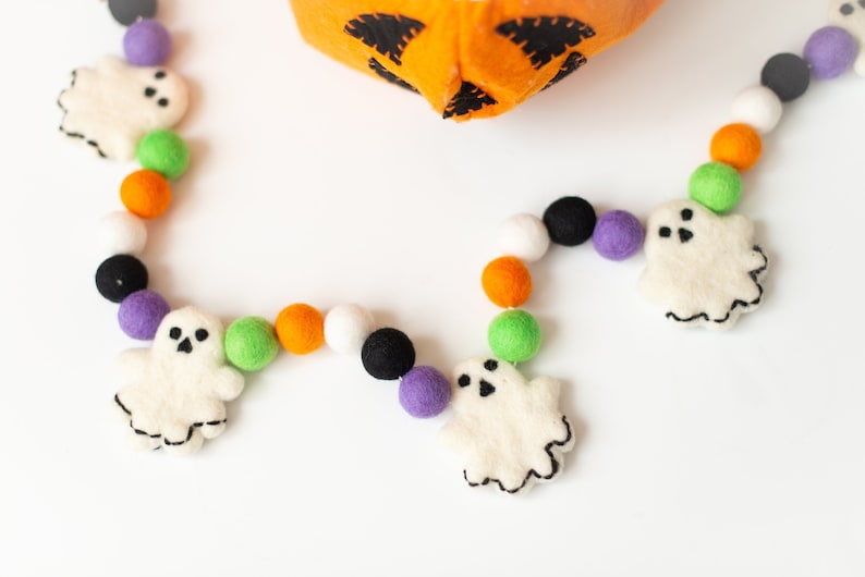Halloween Garland Felt Garland Halloween Bunting Halloween - Etsy