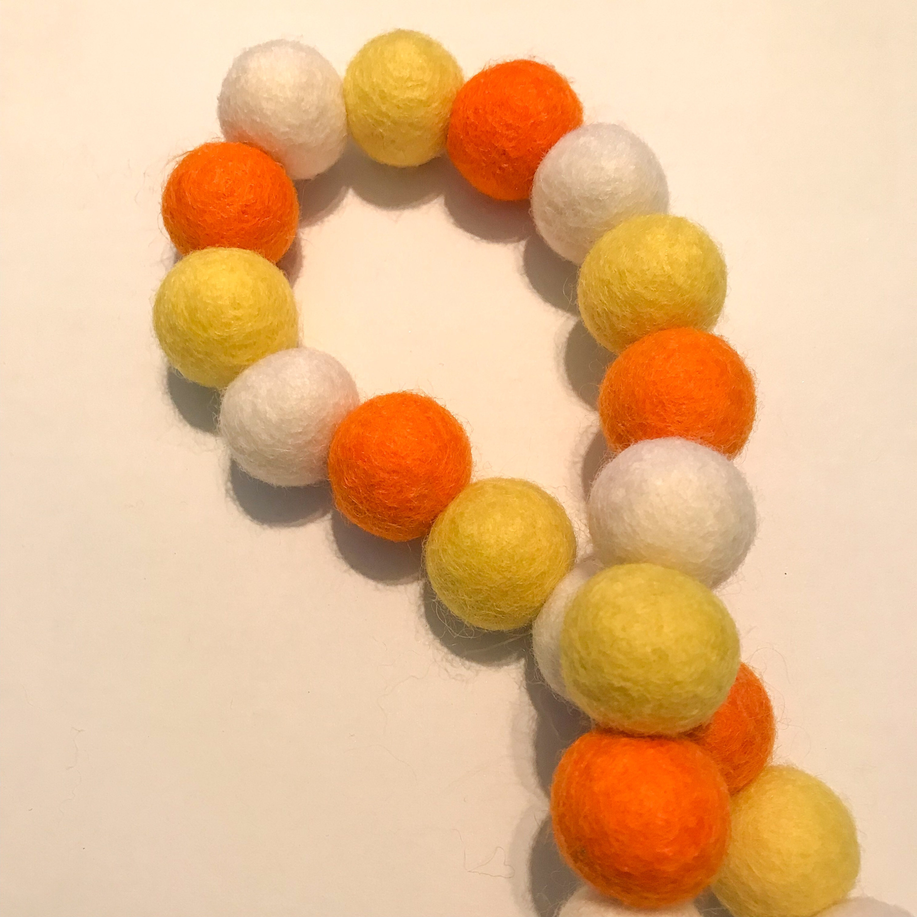 Candy corn garland candy corn decor felt ball garland felt | Etsy
