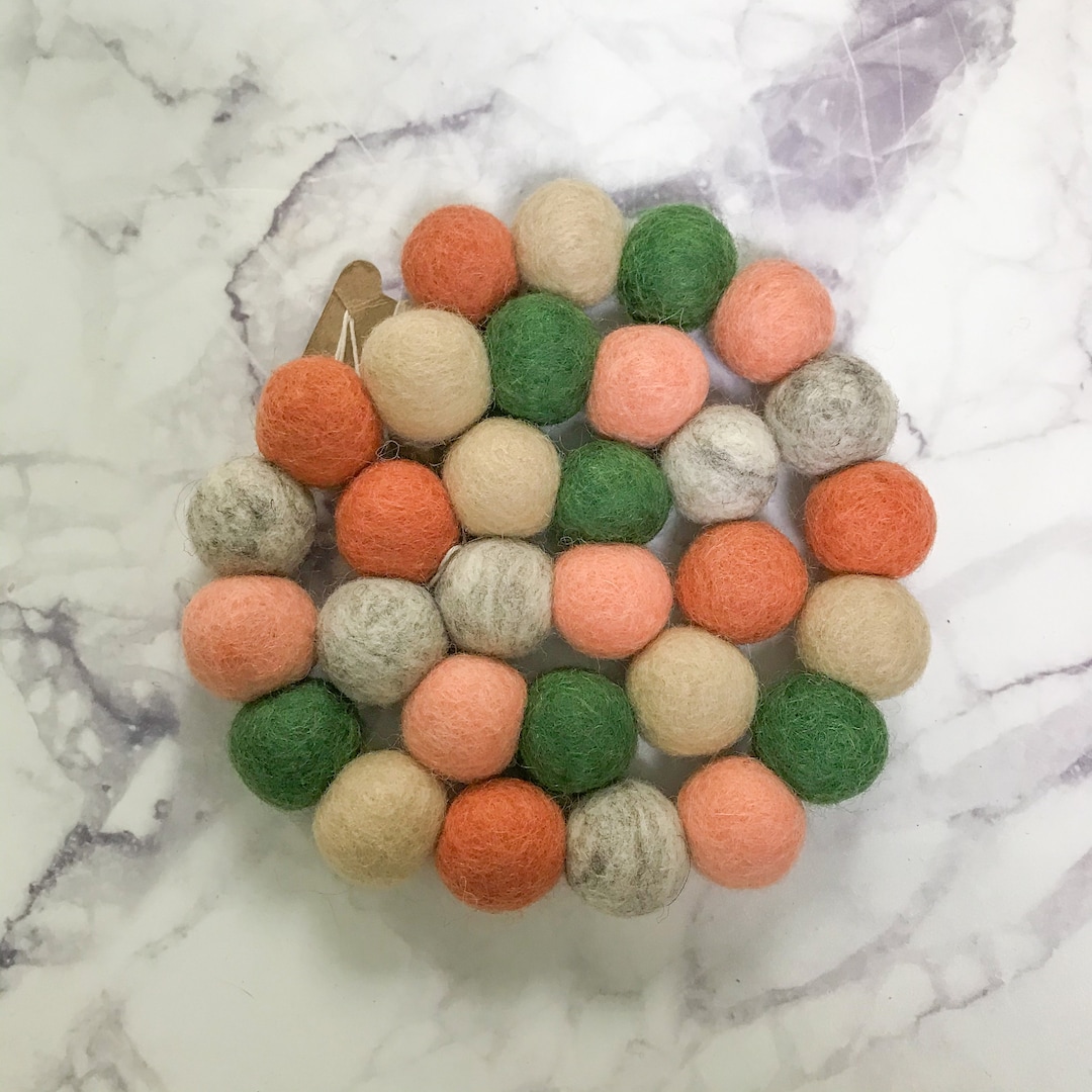Painted Desert Wool Felt Ball Garland, Neutral Nursery Decor - Etsy