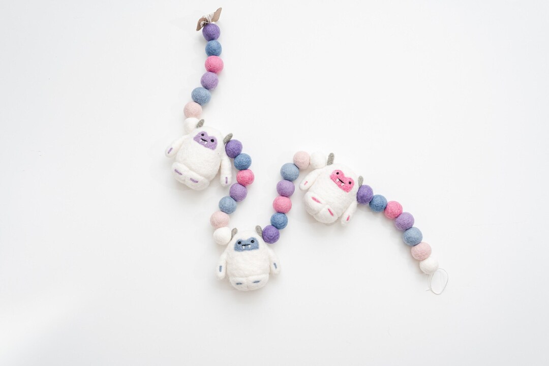 Yeti Garland, Felt Yeti, Yeti Decor, Abominable Snowman, Winter ...