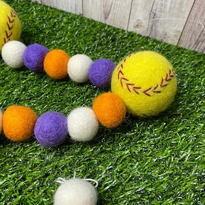 Softball Garland, Softball Decor, Team Colors, Softball Theme, Softball ...