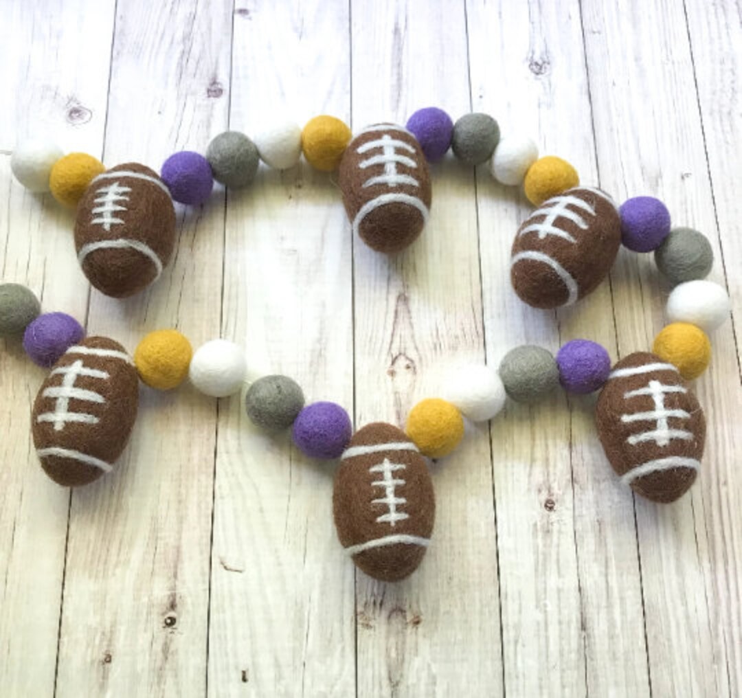 Football Decor, Felt Ball Garland, Felt Ball Decor, Football Party ...