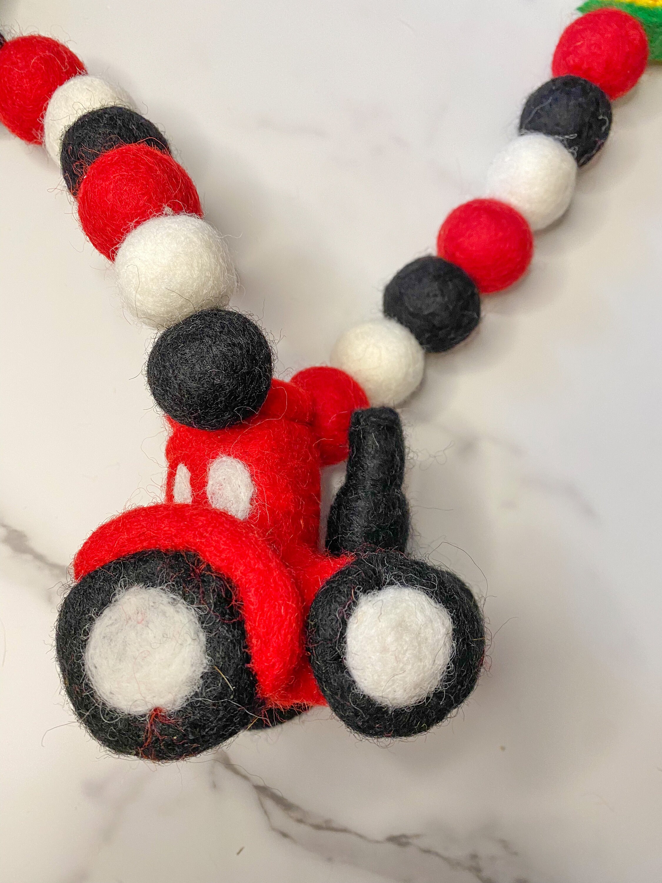 Tractor Decor Tractor Garland Felt Ball Garland Felt | Etsy