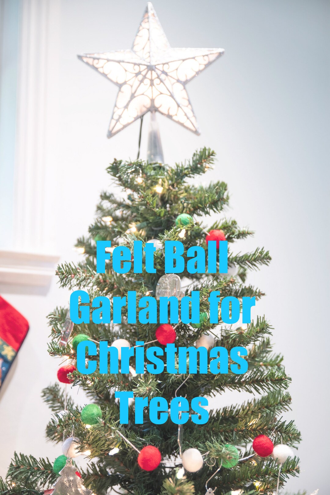 Christmas Tree Garland, Tree Garland, Felt Ball Garland, Christmas Felt ...