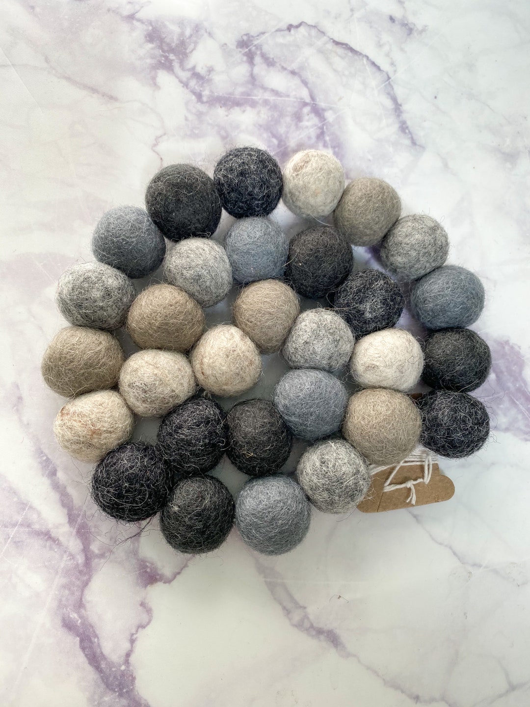 Felt Ball Garland, Gray Garland, Felt Ball Decor, Felt Ball Bunting ...