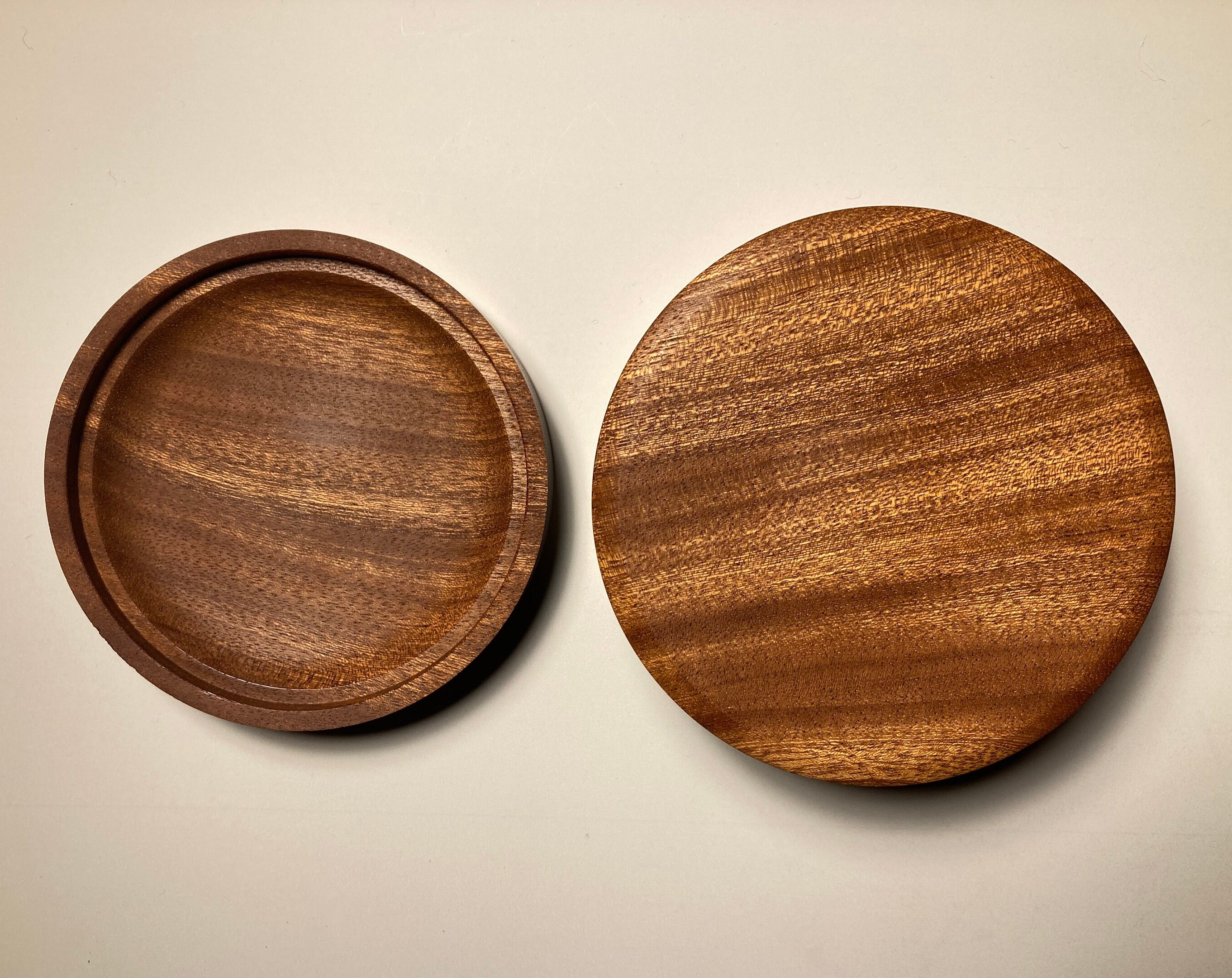 Jewelry Ring Box Woodturned Mahogany W/walnut and Curly Maple Inlay 3 ...