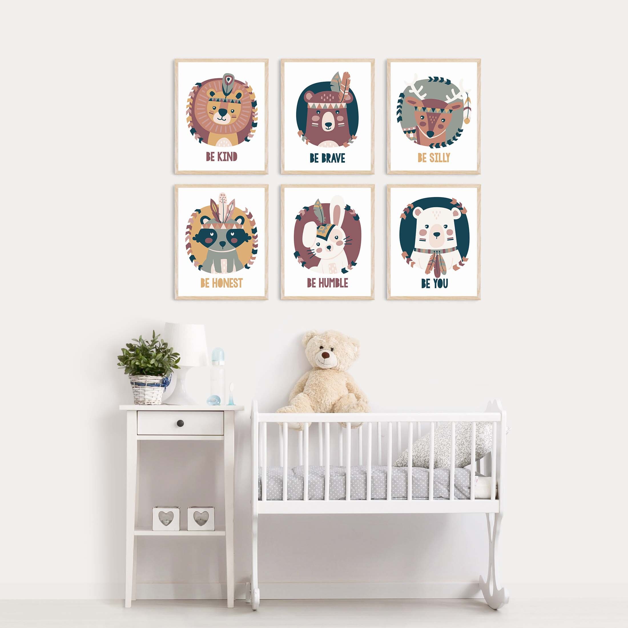 Boho Animal Printable Wall Art Set of 6 Nursery Wall Decor - Etsy