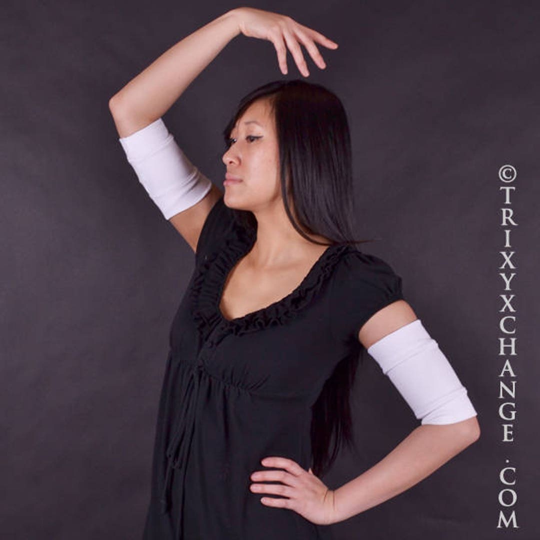 White Arm Bands Exercise Bands Athletic Arm Bands White Wrist Cuffs ...