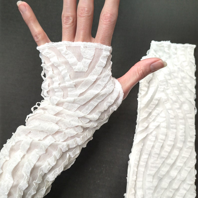 Vintage Fingerless Gloves Bandage Arm Covers Elbow Length Mummy Bride ...
