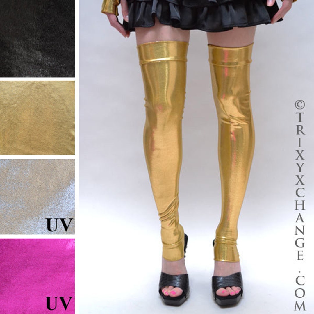 TRIXY XCHANGE Gold Spandex Leggings Gold Leg Warmers Gold - Etsy