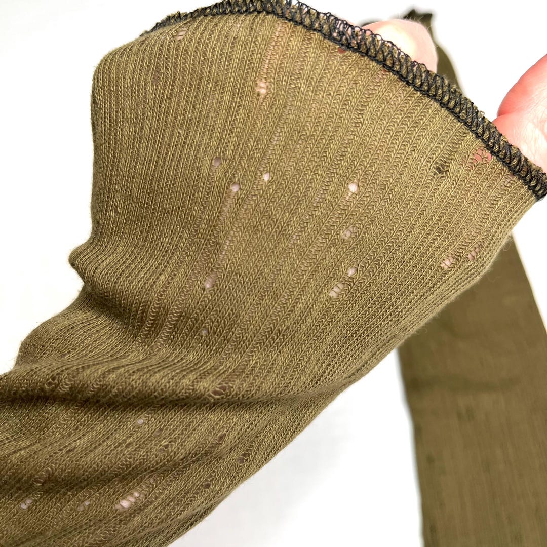 Womens Mummy Gloves Army Green Ripped Arm Covers Sheer Gauze Arm Wraps ...