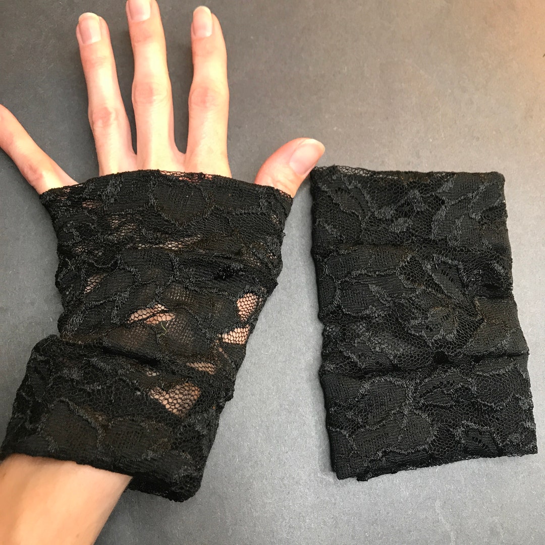 Black Lace Arm Cuffs Floral Arm Bands Fishnet Arm Warmers Sexy Arm ...