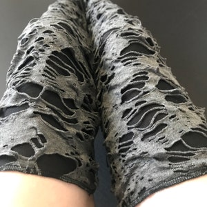 White Mummy Leg Warmers Ripped Knee Socks Ghost Halloween Costume Over ...