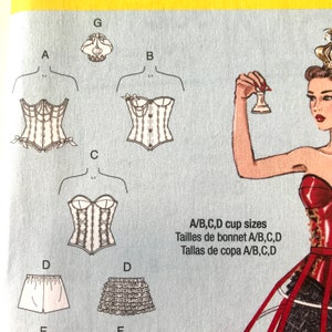 NEW Mccalls Costumes Sewing Pattern M7306 Boned Corset Cage Skirt ...
