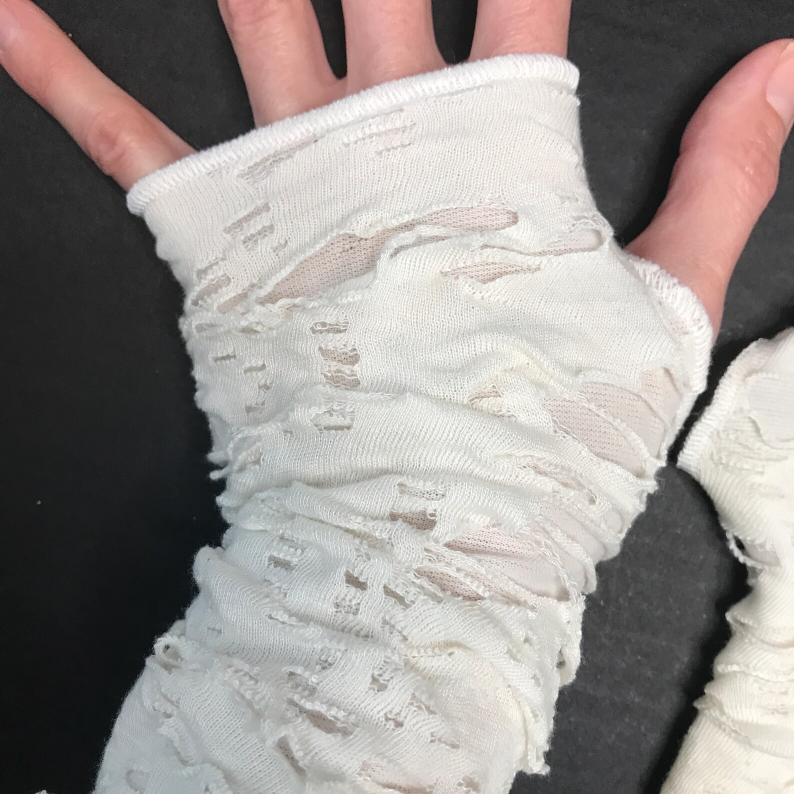 Gray Mummy Gloves Mens Hand Covers Black Bandage Arm Covers Zombie ...