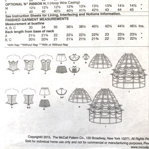 NEW Mccalls Costumes Sewing Pattern M7306 Boned Corset Cage Skirt ...