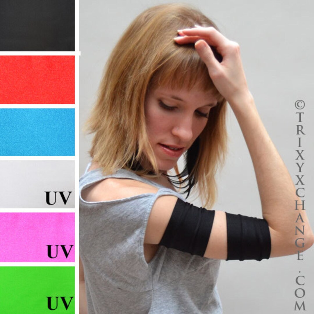 Black Arm Cuffs Black Arm Bands Cyber Goth Clothing Mens Armbands Red ...