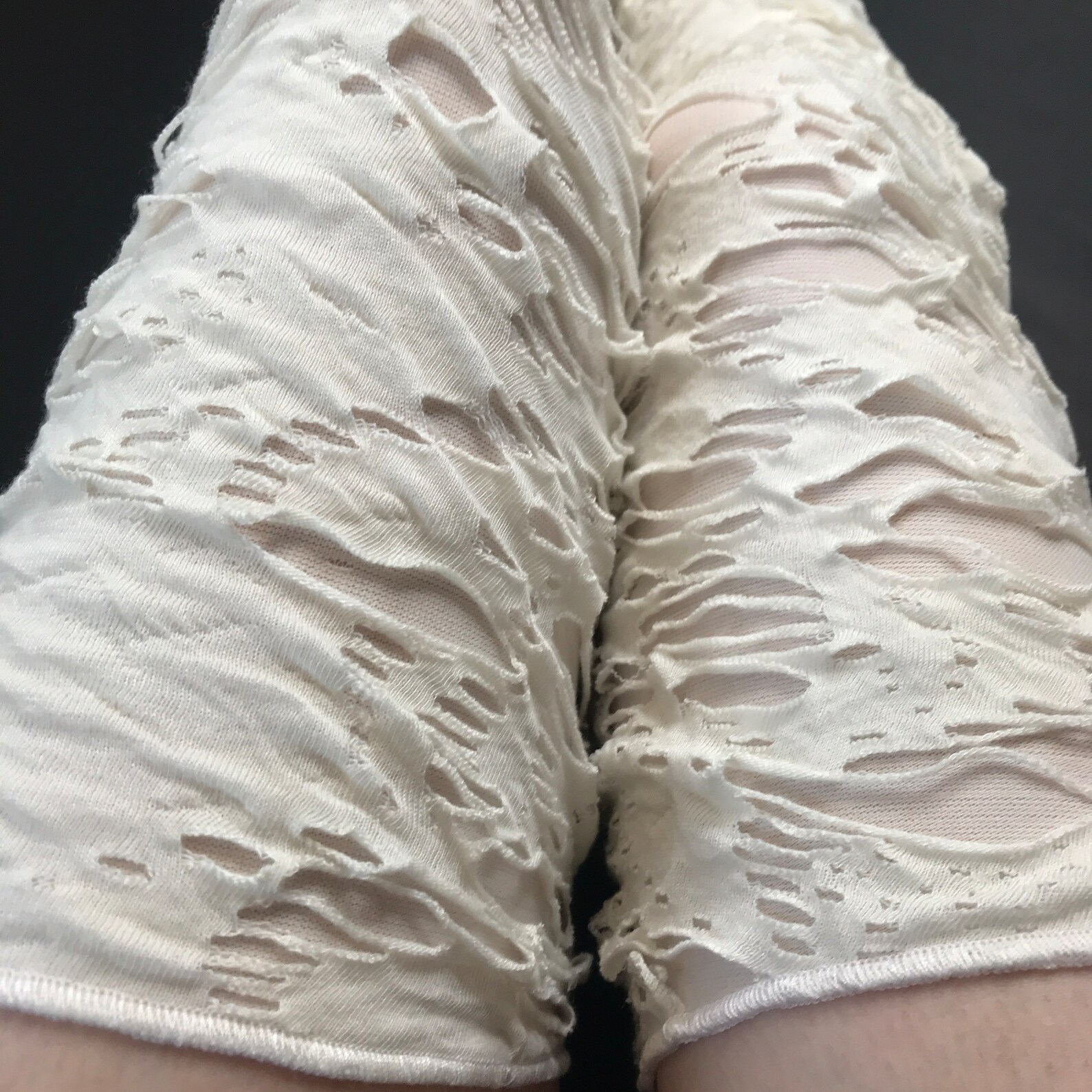 White Mummy Leg Warmers Ripped Knee Socks Ghost Halloween Costume Over ...