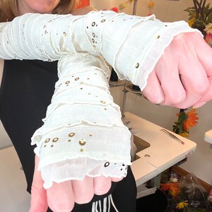 Black Mummy Arm Warmers Womens Bandage Gloves Ghost Halloween Costume ...