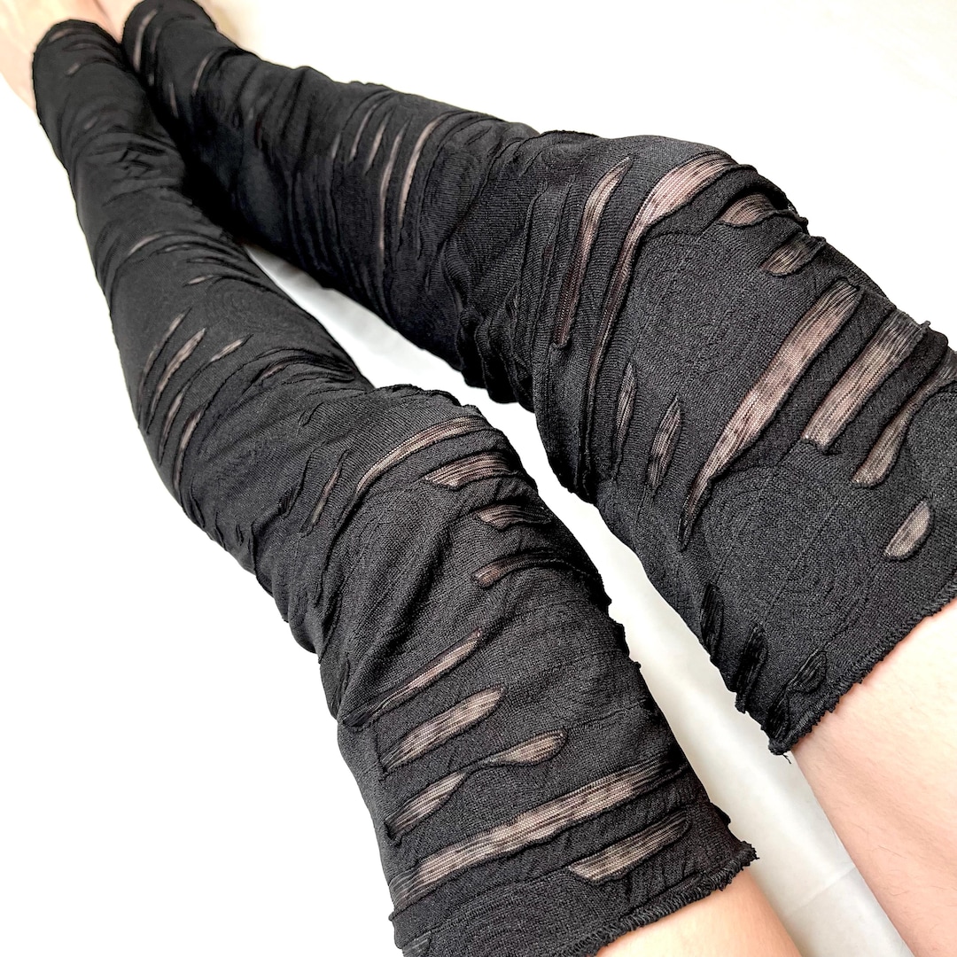 Womens Mummy Socks Bandage Leg Warmers Black Lace up Leg Covers Otk ...