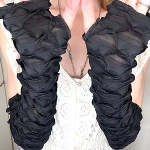 Black Mummy Arm Warmers Womens Bandage Gloves Ghost Halloween Costume ...