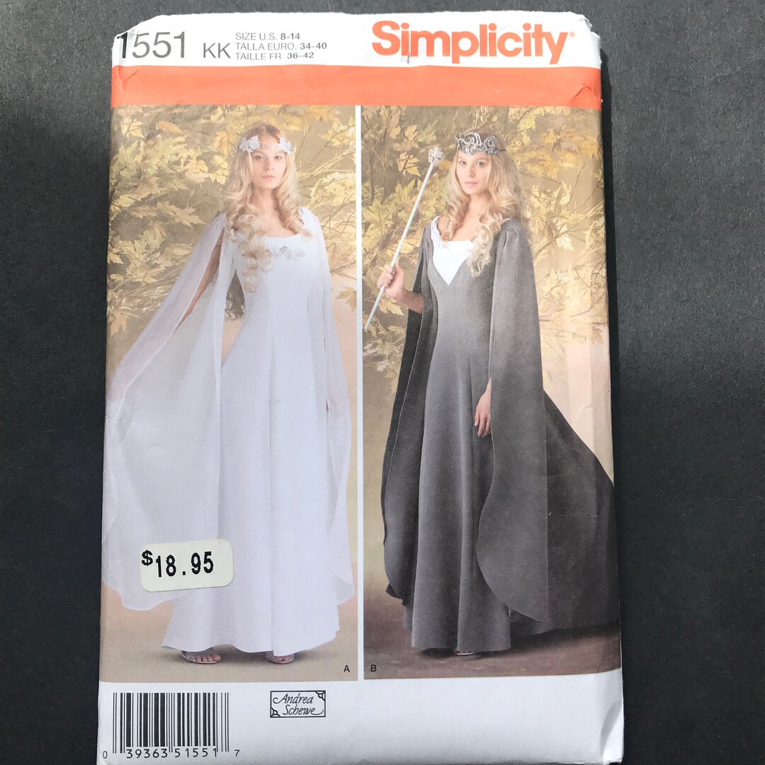 Simplicity Sewing Pattern 1551 Size 8-24 Fairy Mother Princess Dress ...