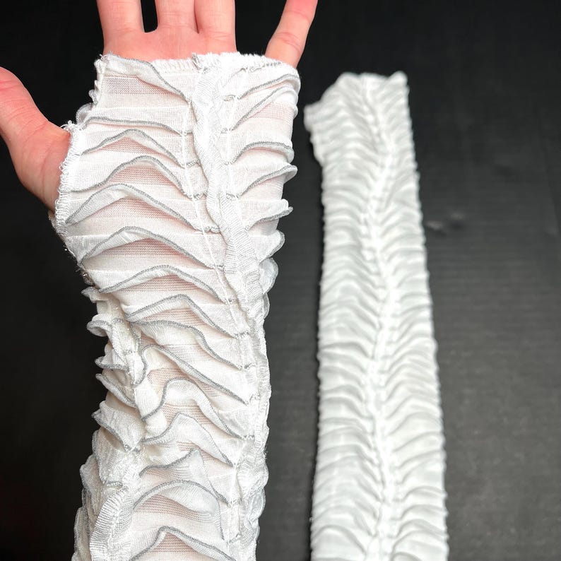 White Bandage Mummy Arm Covers Cosplay Bride Halloween Costume Ruffle ...