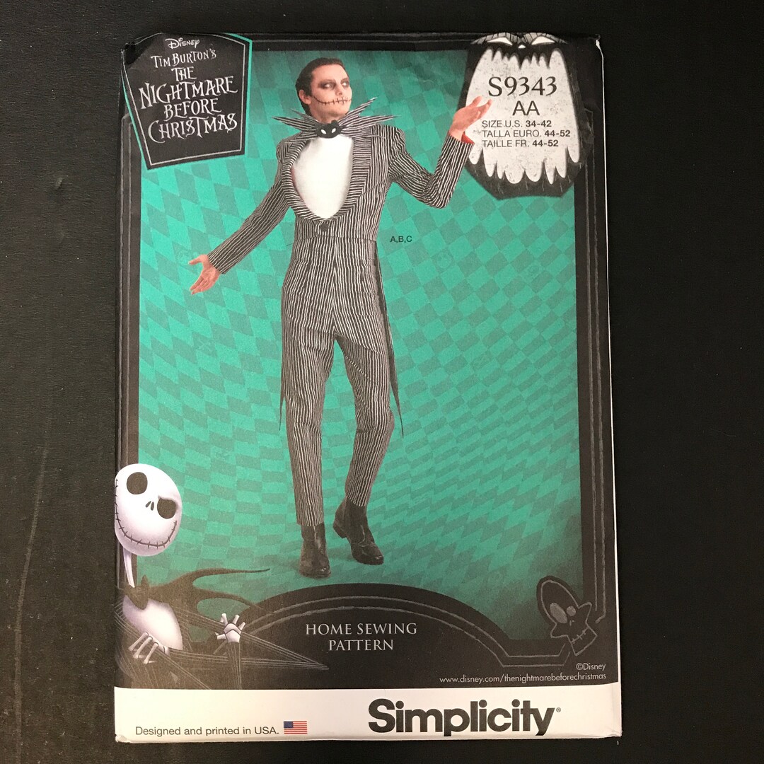 NEW Simplicity Sewing Pattern S9343 Mens Nightmare Before Christmas ...