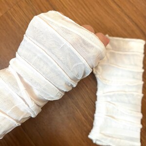 Black Mummy Arm Warmers Womens Bandage Gloves Ghost Halloween Costume ...