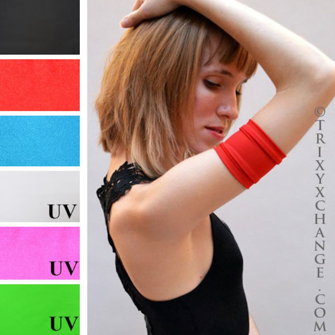 TRIXY XCHANGE Red Arm Bands Red Arm Cuffs Spandex Arm Ties | Etsy