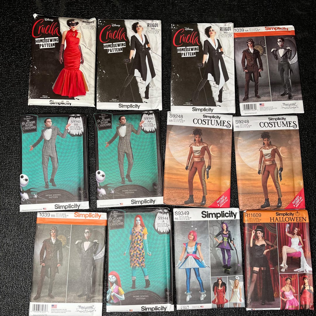 12 Simplicity Cosplay Costume Patterns Bundle Lot Womens Mens Dress ...
