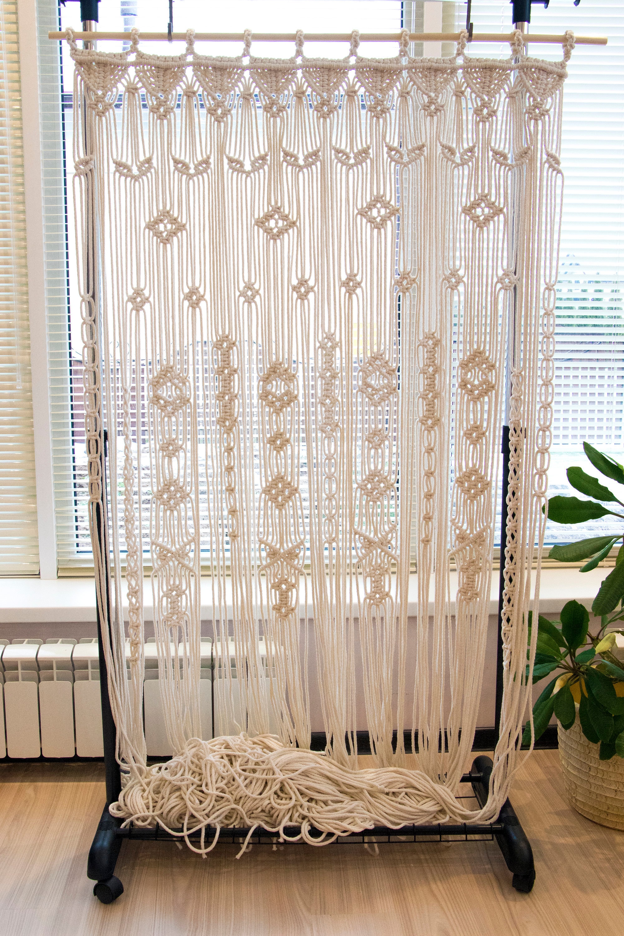 Macramé grand Rideau Rideau Macrame macramé mariage toile de | Etsy