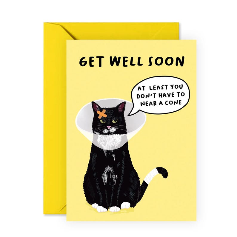 Get Well Soon Card - You Don't Have to Wear A Cone - for Men Women - Etsy