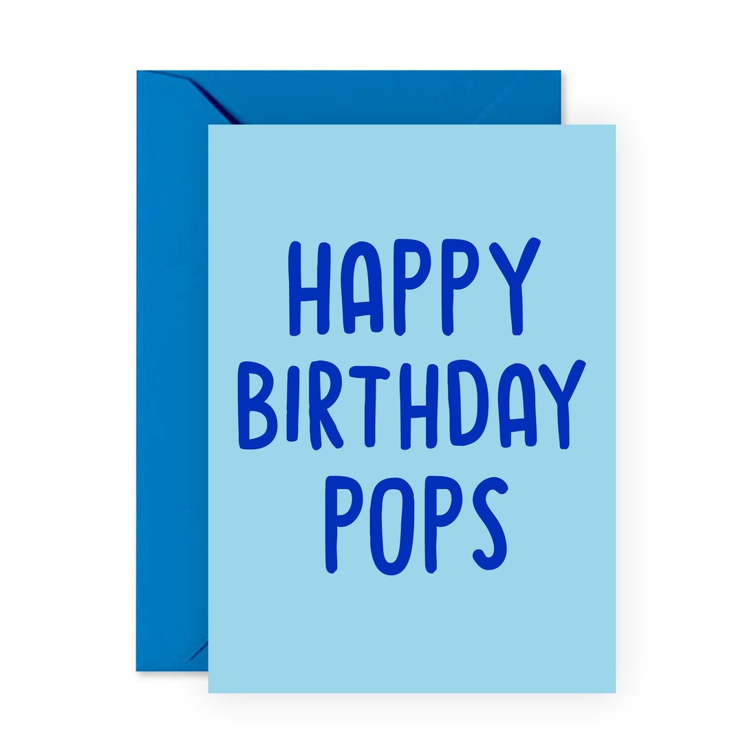 Fun Birthday Card Happy Birthday Pops for Men Grandpa - Etsy