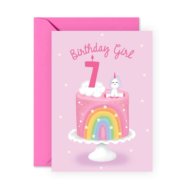 Seven Year Old Birthday Card - Etsy