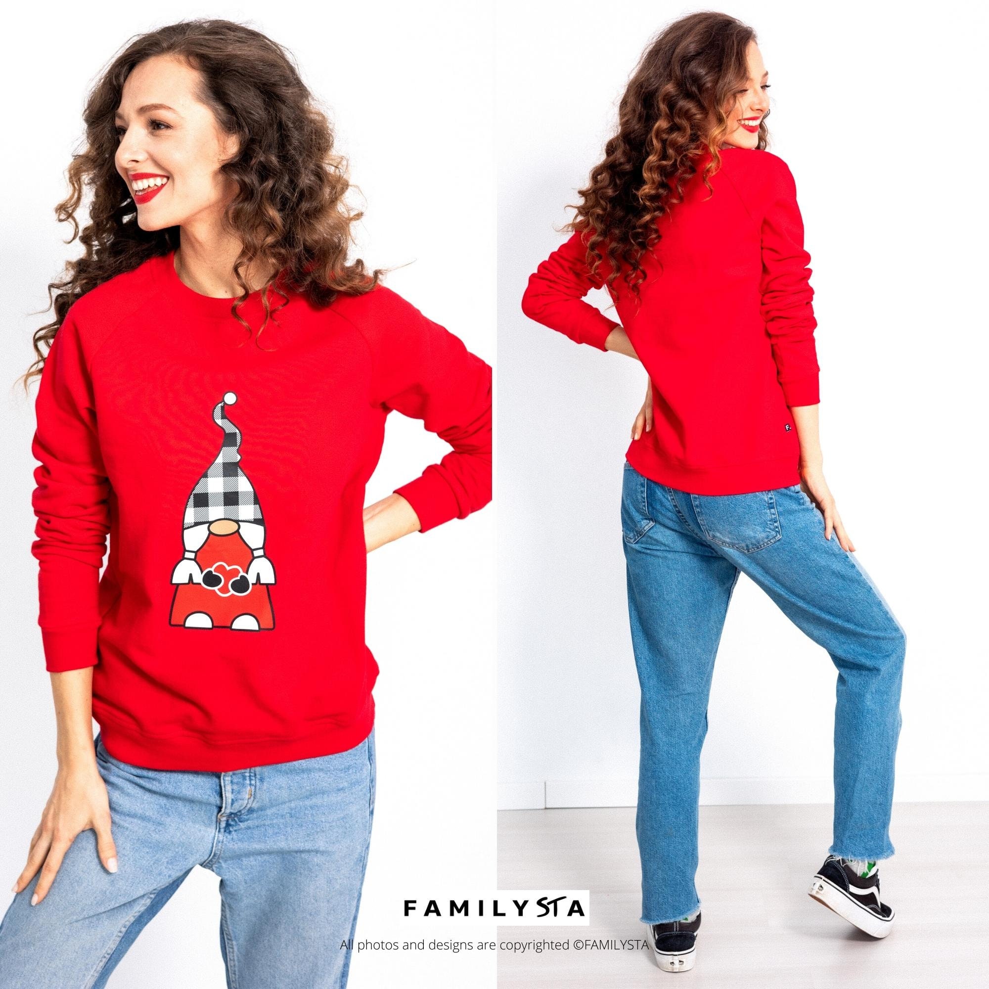Couple Christmas Sweaters, Matching Sweatshirts, Holiday Pullovers, Red ...