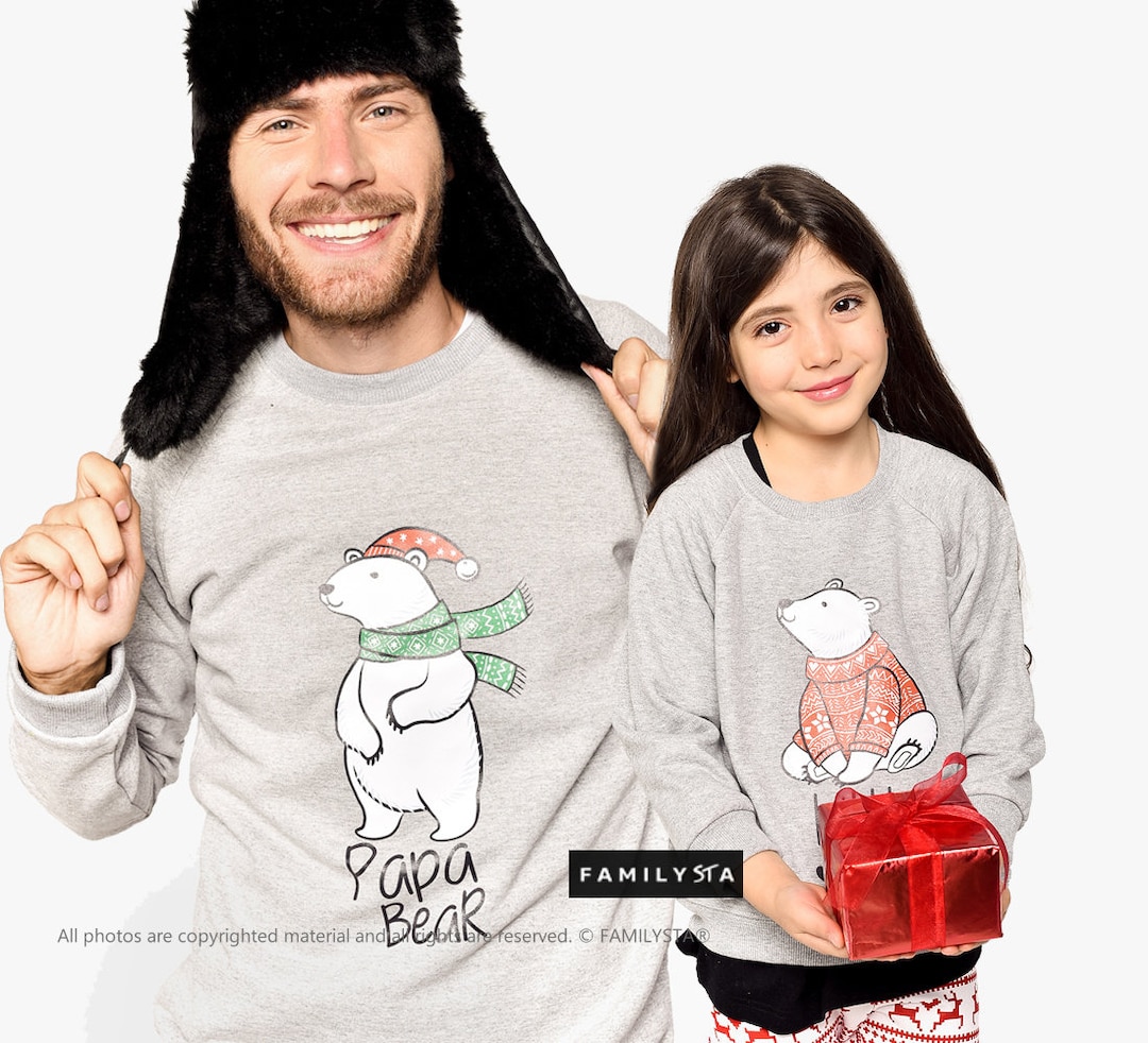 Daddy and Me Christmas Sweaters,papa Bear Sweatshirt,father Son ...