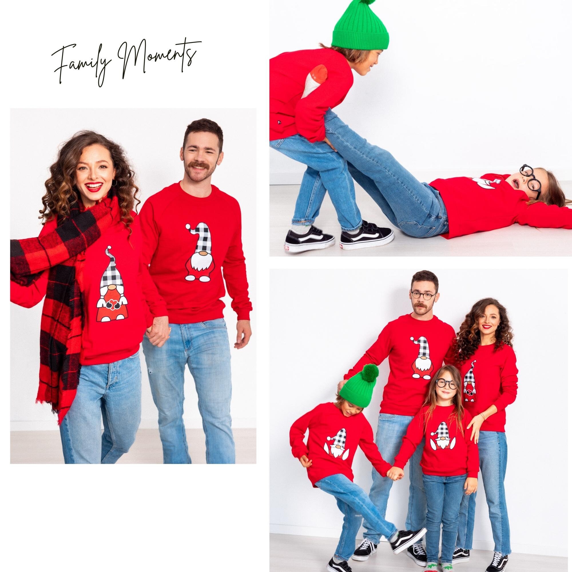 Couple Christmas Sweaters, Matching Sweatshirts, Holiday Pullovers, Red ...