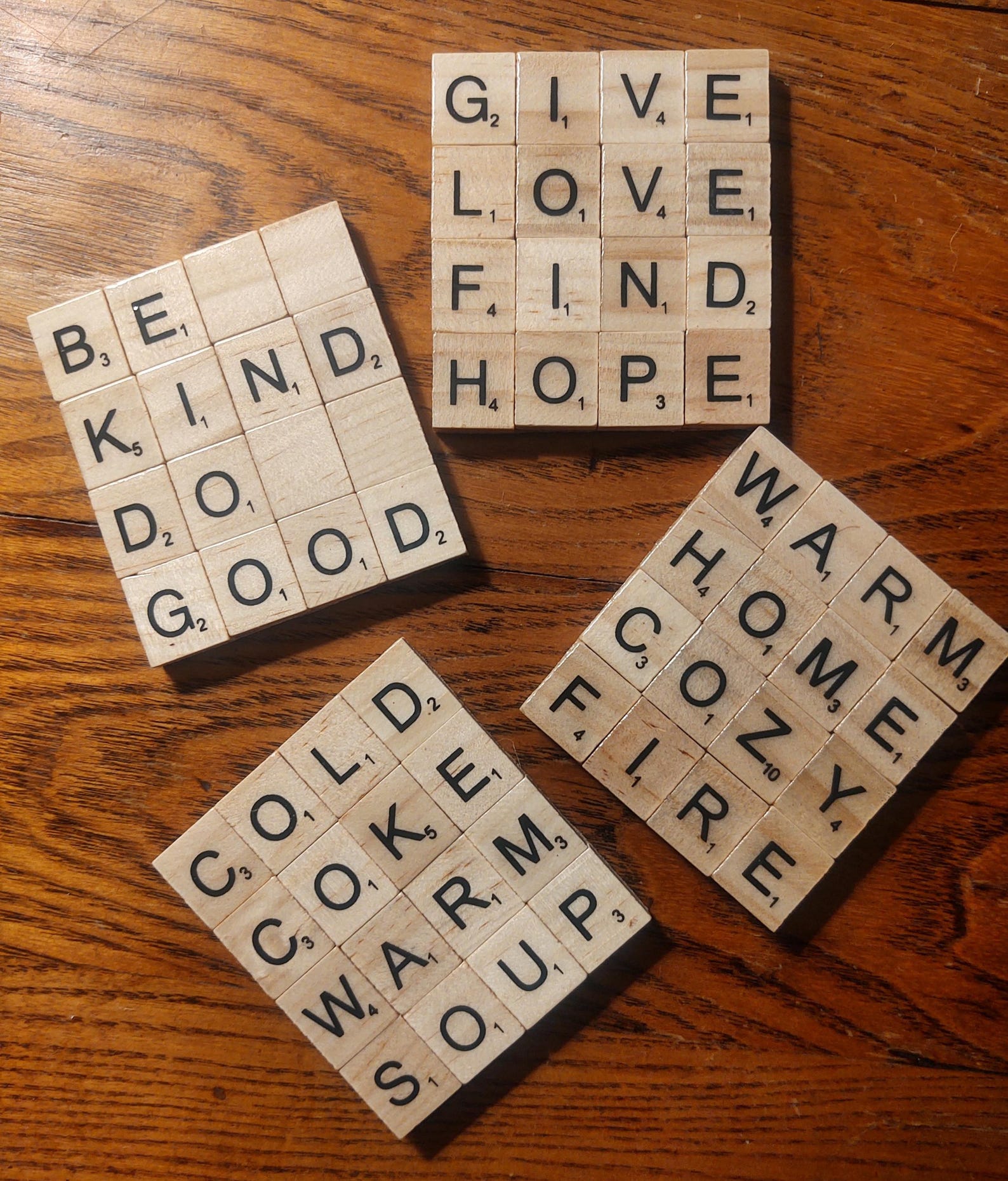 Scrabble Tile Coaster Sets With Matching Phrases - Etsy
