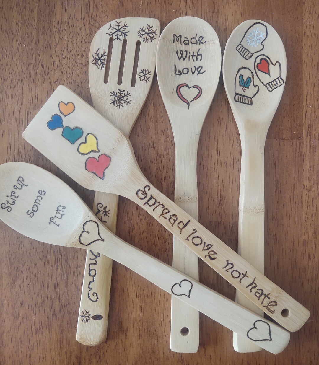 Custom Personalized Wood Burned Cooking Utensils for Decoration ...