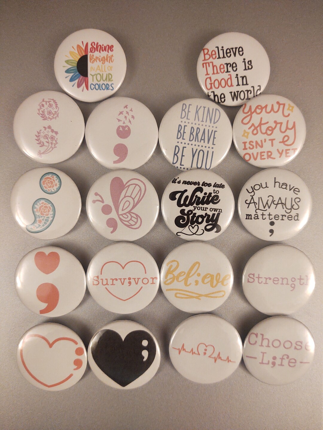 Your Story Isn't Over Pinback Button | Mental Health Awareness Button ...