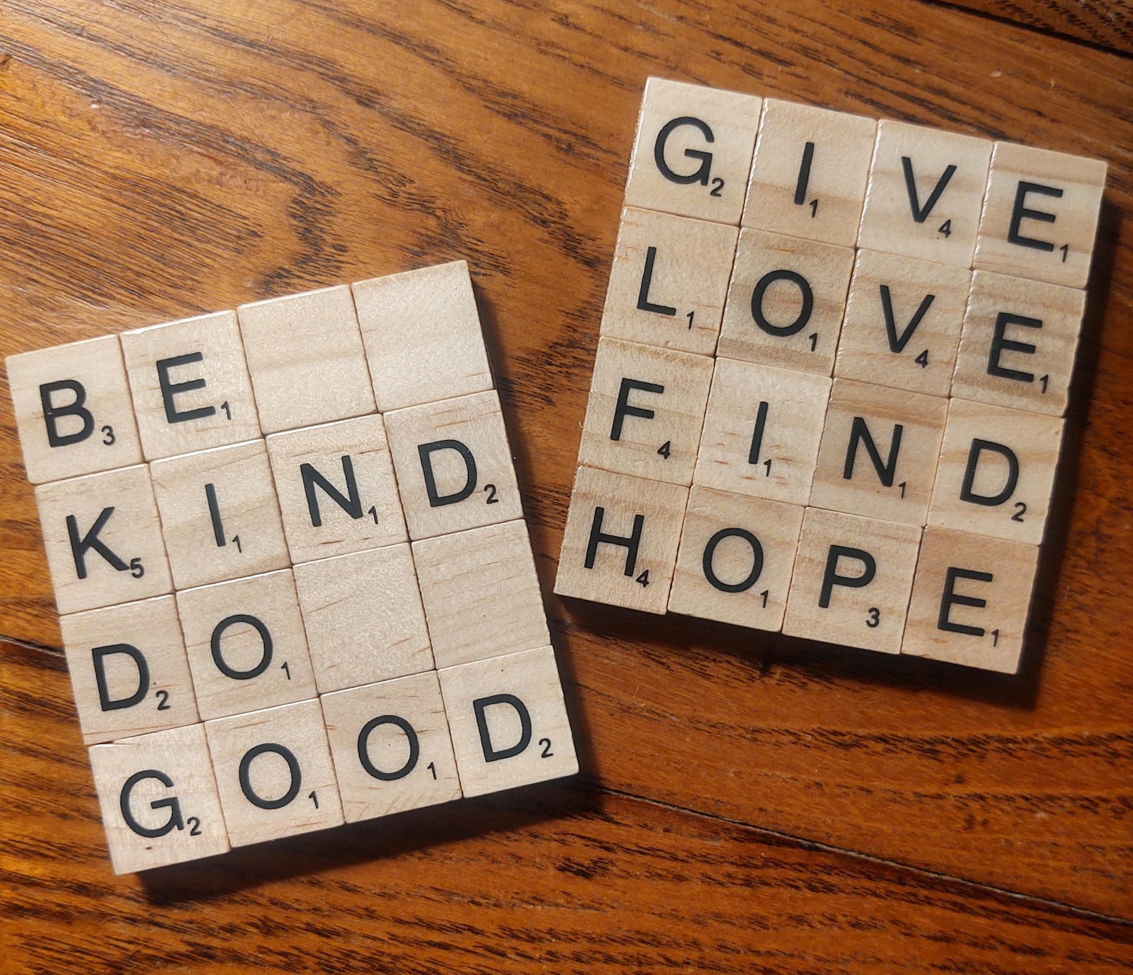 Scrabble Tile Coaster Sets With Matching Phrases - Etsy