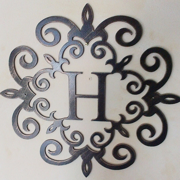 Metal Initial Wall Hanging - Etsy